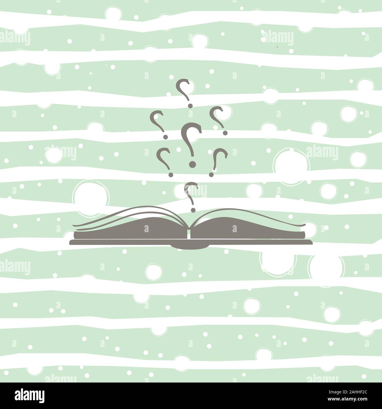 Open book icon with question marks above it. Flat Design. Vector ...