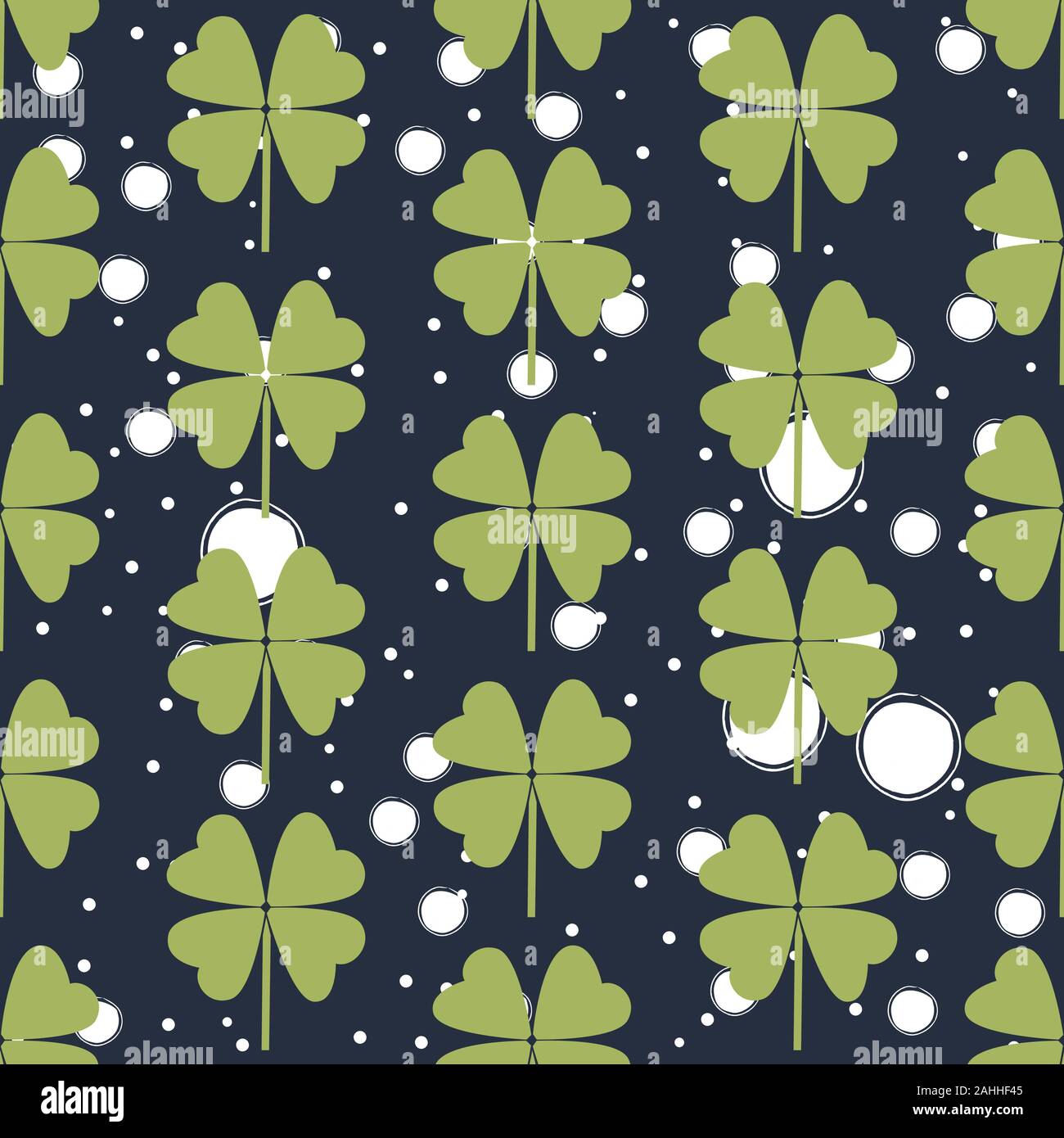 Seamless pattern with a leaf of clover. Flat vector Illustration Stock ...