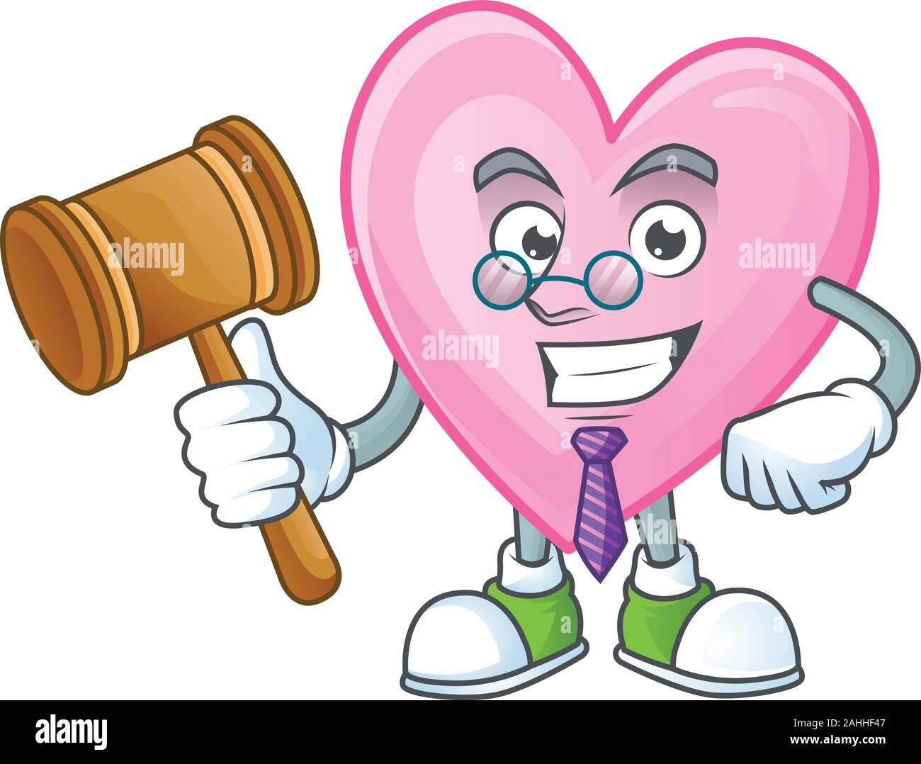 A professional judge pink love presented in cartoon character design ...