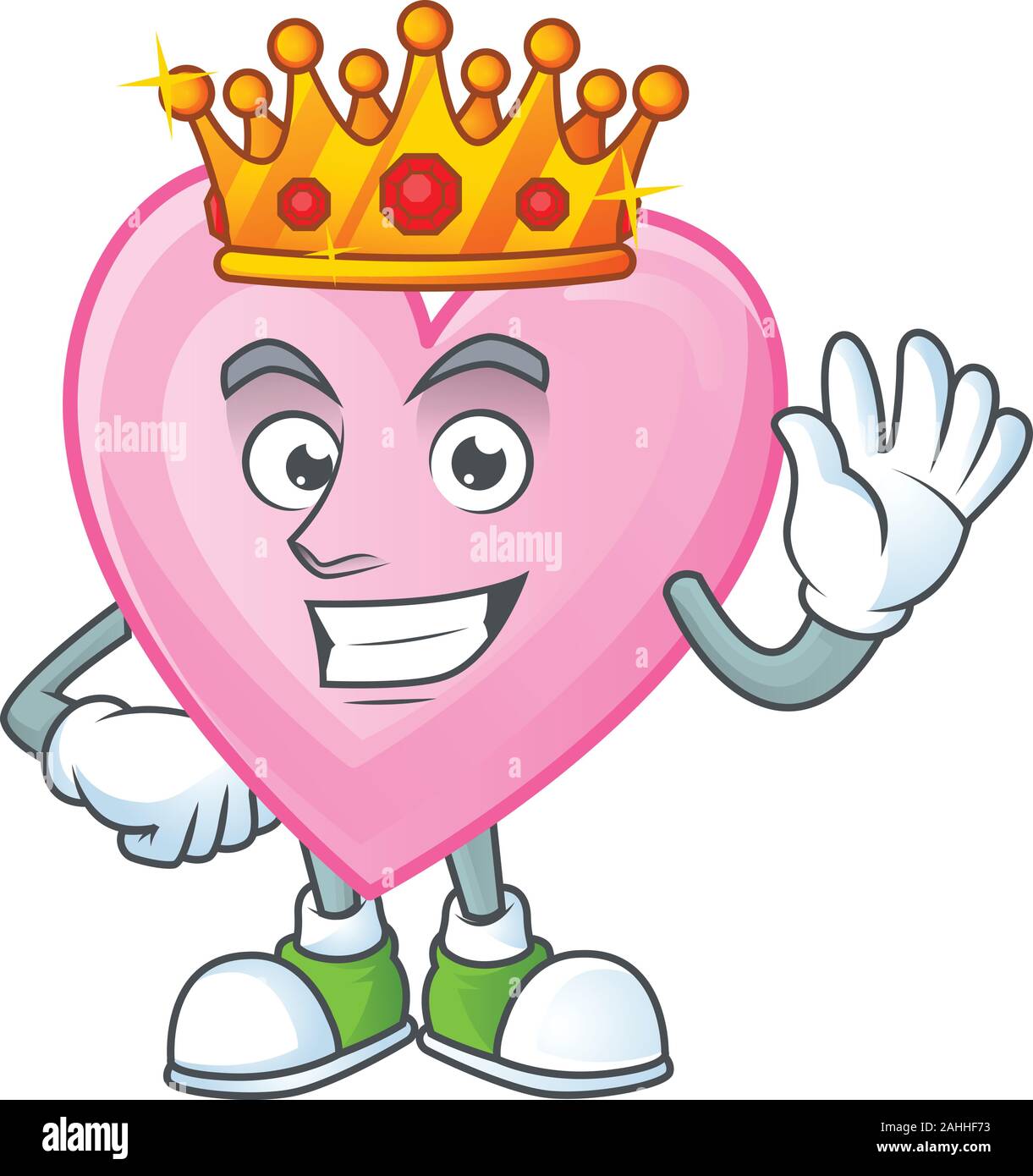 Cool King of pink love on cartoon character style Stock Vector Image ...