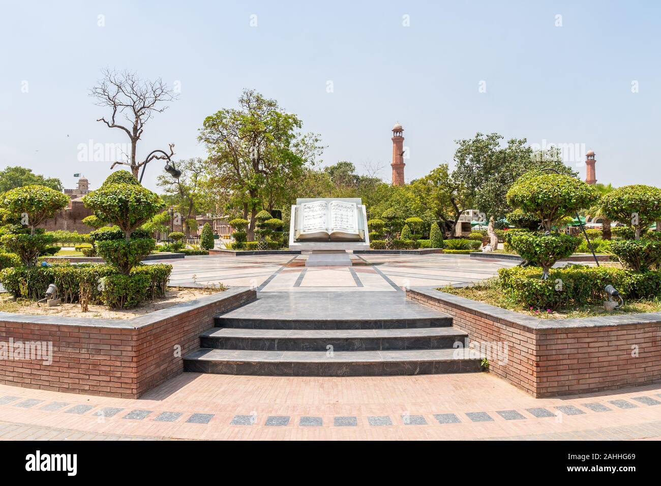 Lahore Iqbal Park Picturesque View of a Book Monument with Urdu ...