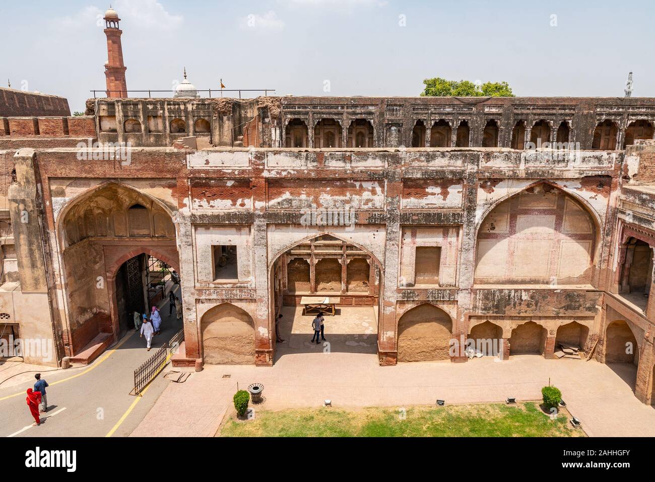 Lahore Fort Picturesque Breathtaking View of Courtyard with Visitors on ...