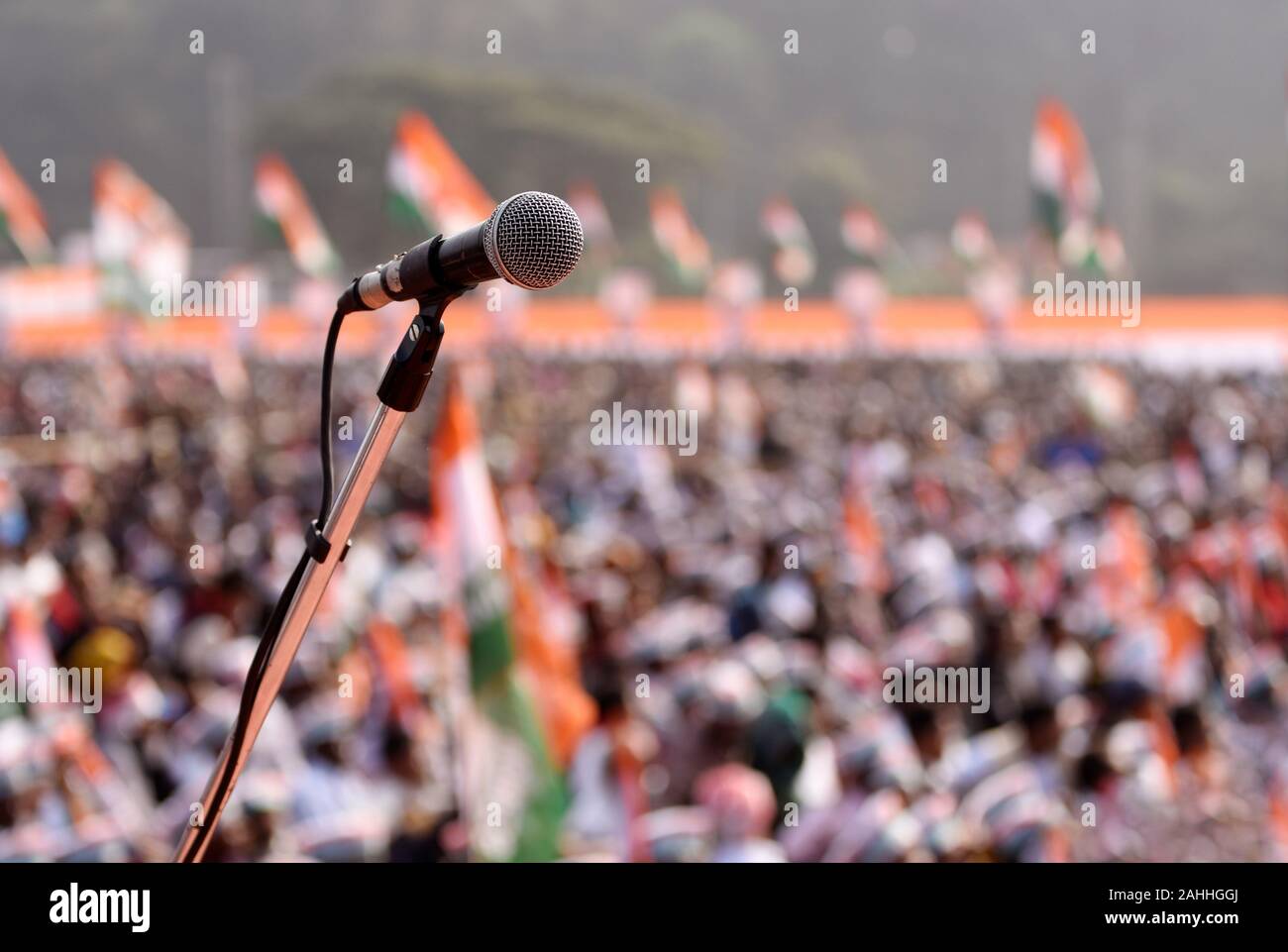 single mic in a public rally Stock Photo - Alamy