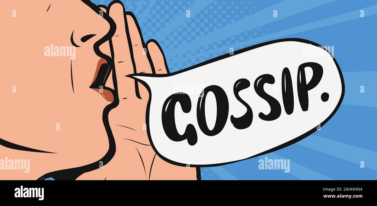 Woman says, gossip. Vector illustration in pop art retro comic style ...
