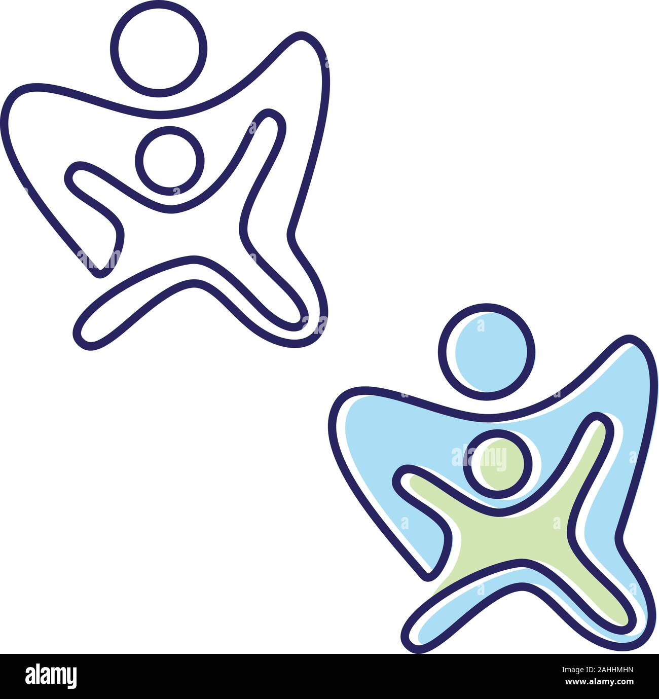 Abstract colorful people icon symbol in flat style. People in abstract ...