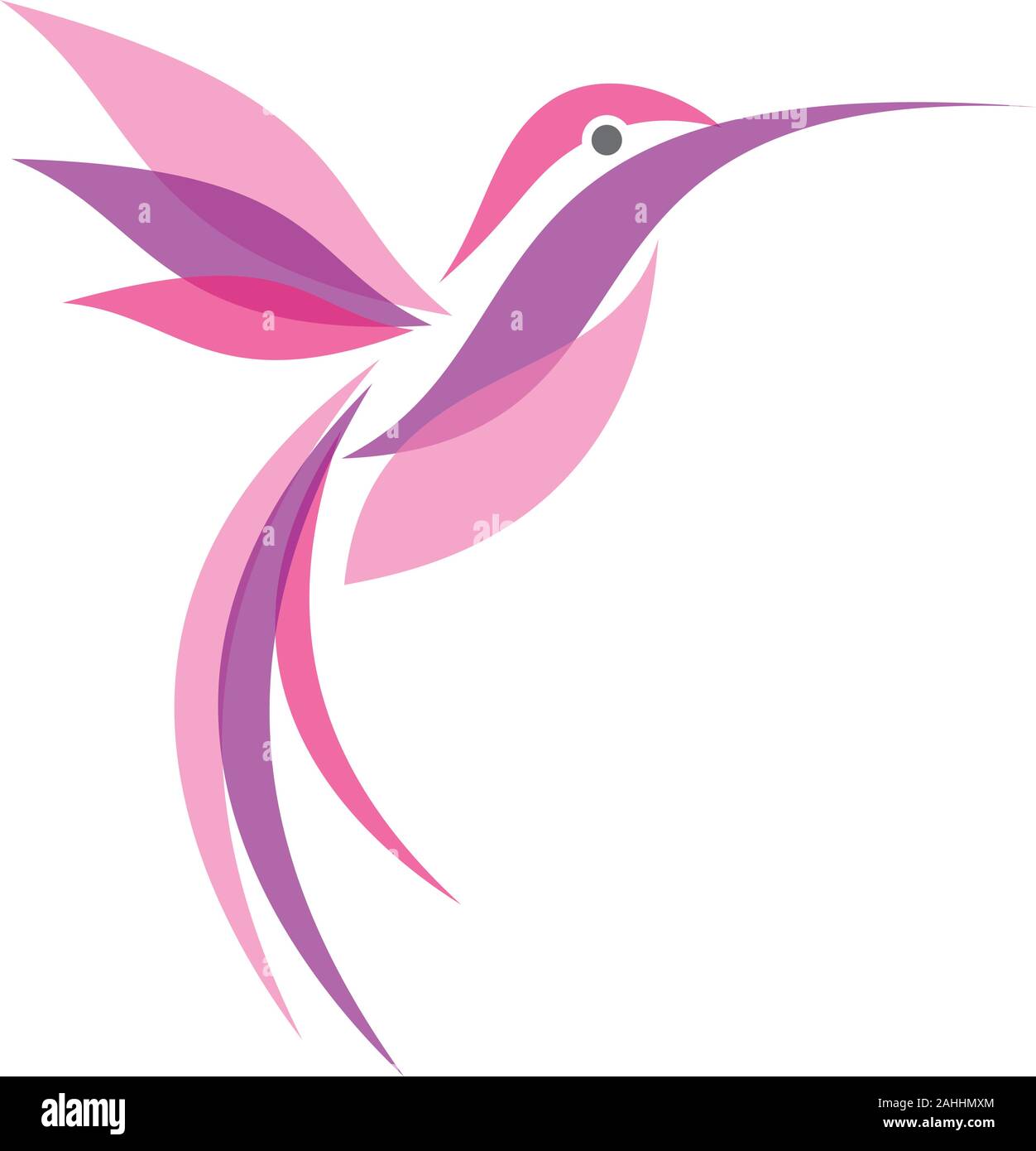 Colorful fliying Hummingbird in flat style for your best business icon ...
