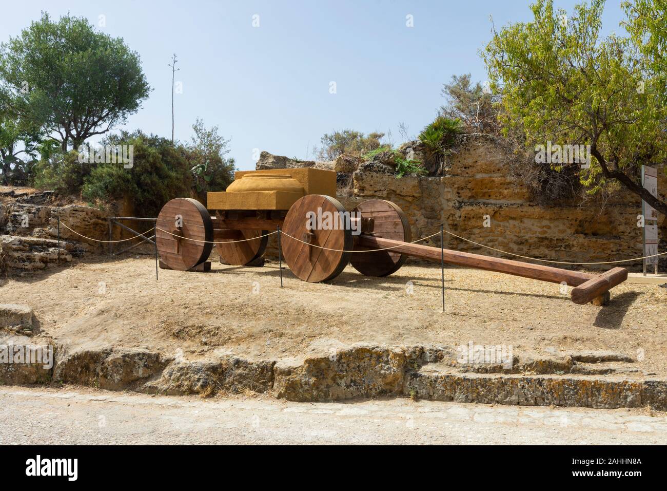 Ancient cart used to carry heavy parts of stone columns at the Valley ...