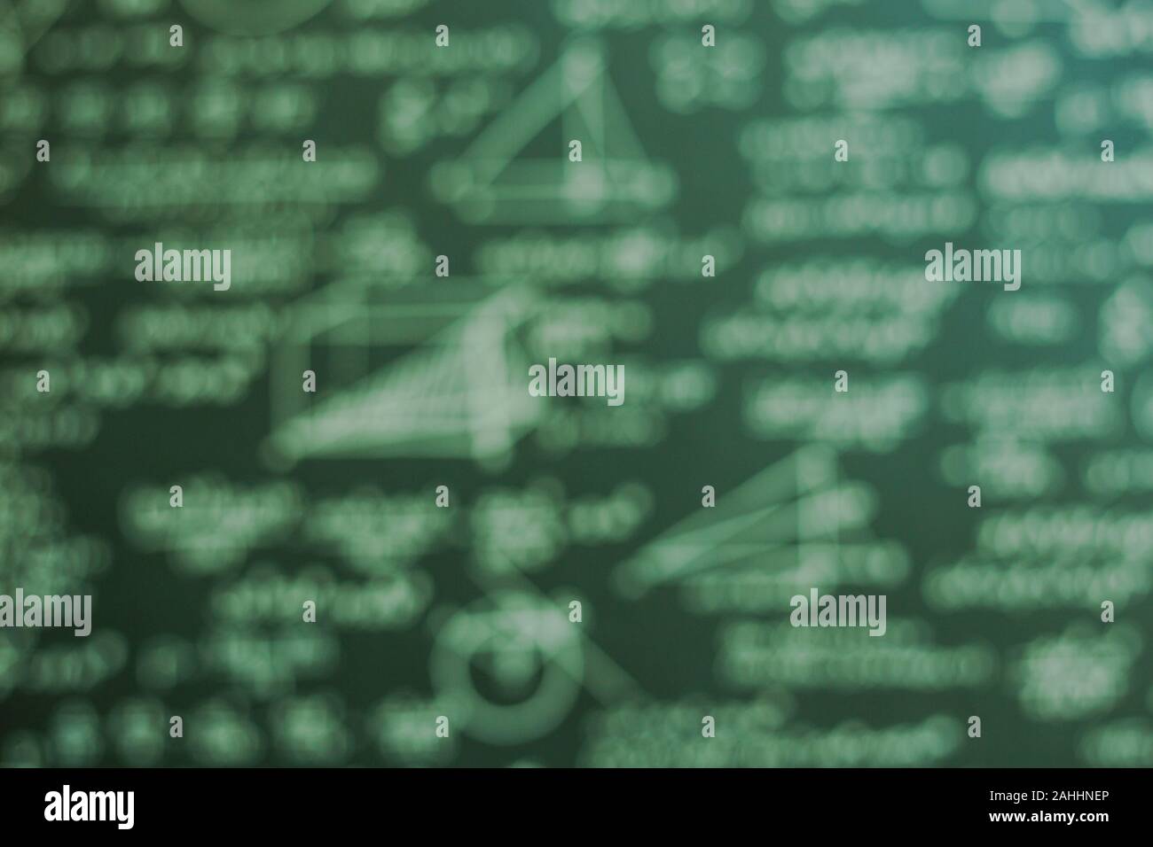 blur Math on dark green board with many solution Stock Photo - Alamy