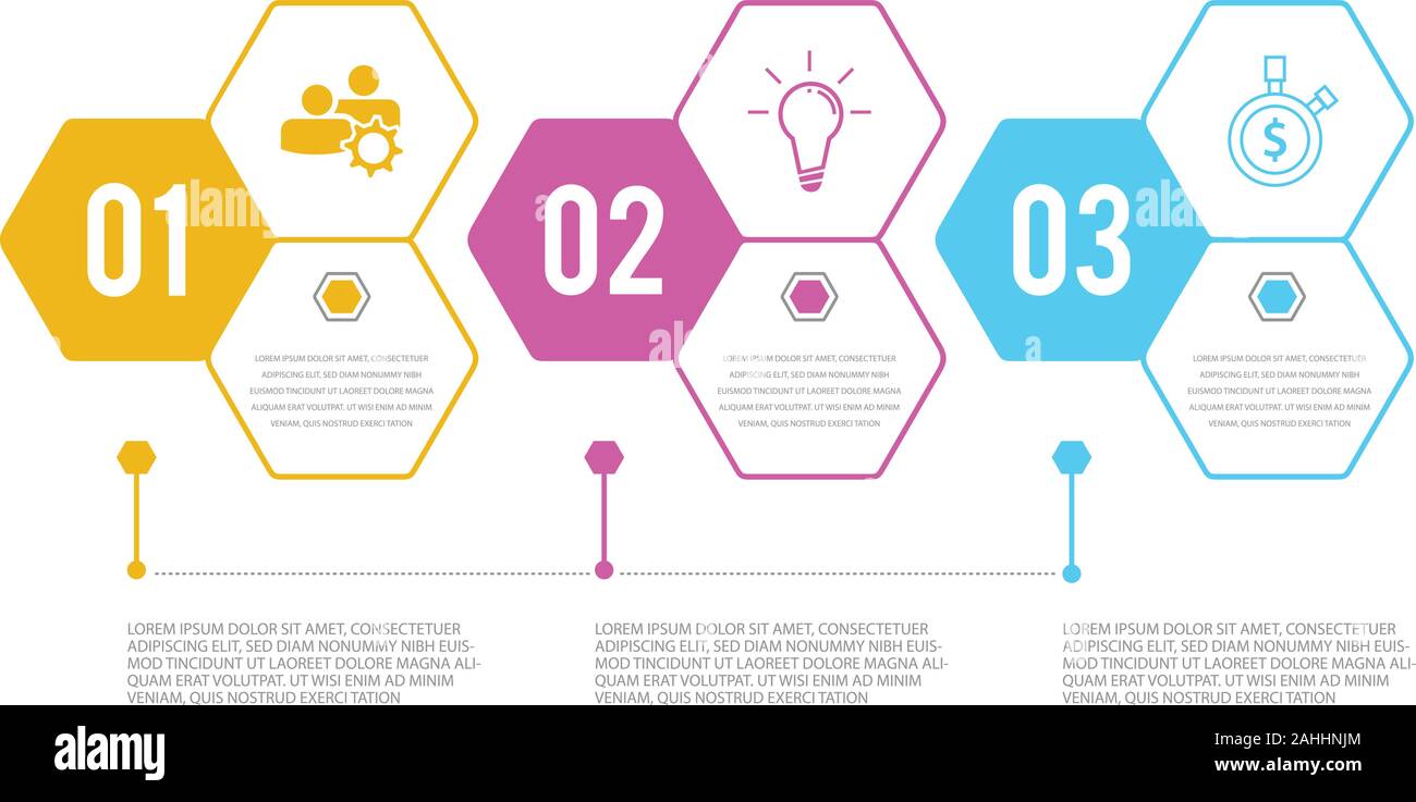 3 steps workflow infographic with in flat style on the white background ...
