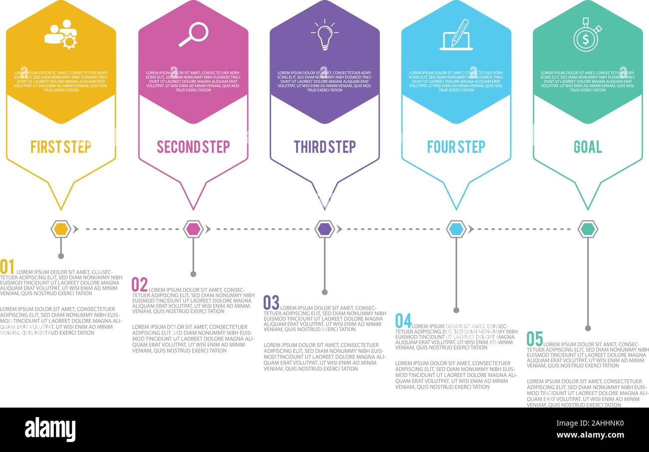 5 options or steps infographic in flat style on the white background ...