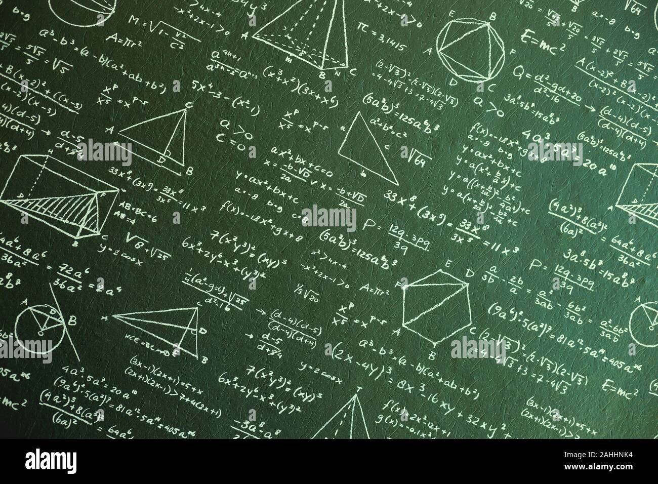 Math on green board hi-res stock photography and images - Alamy
