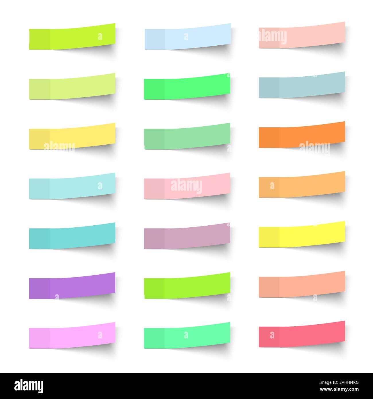 Post note stickers with shadow. color paper sticky. Colorful school ...