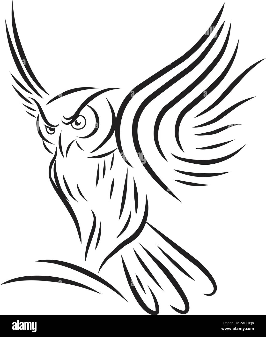 Simple Owl Outline Black And White