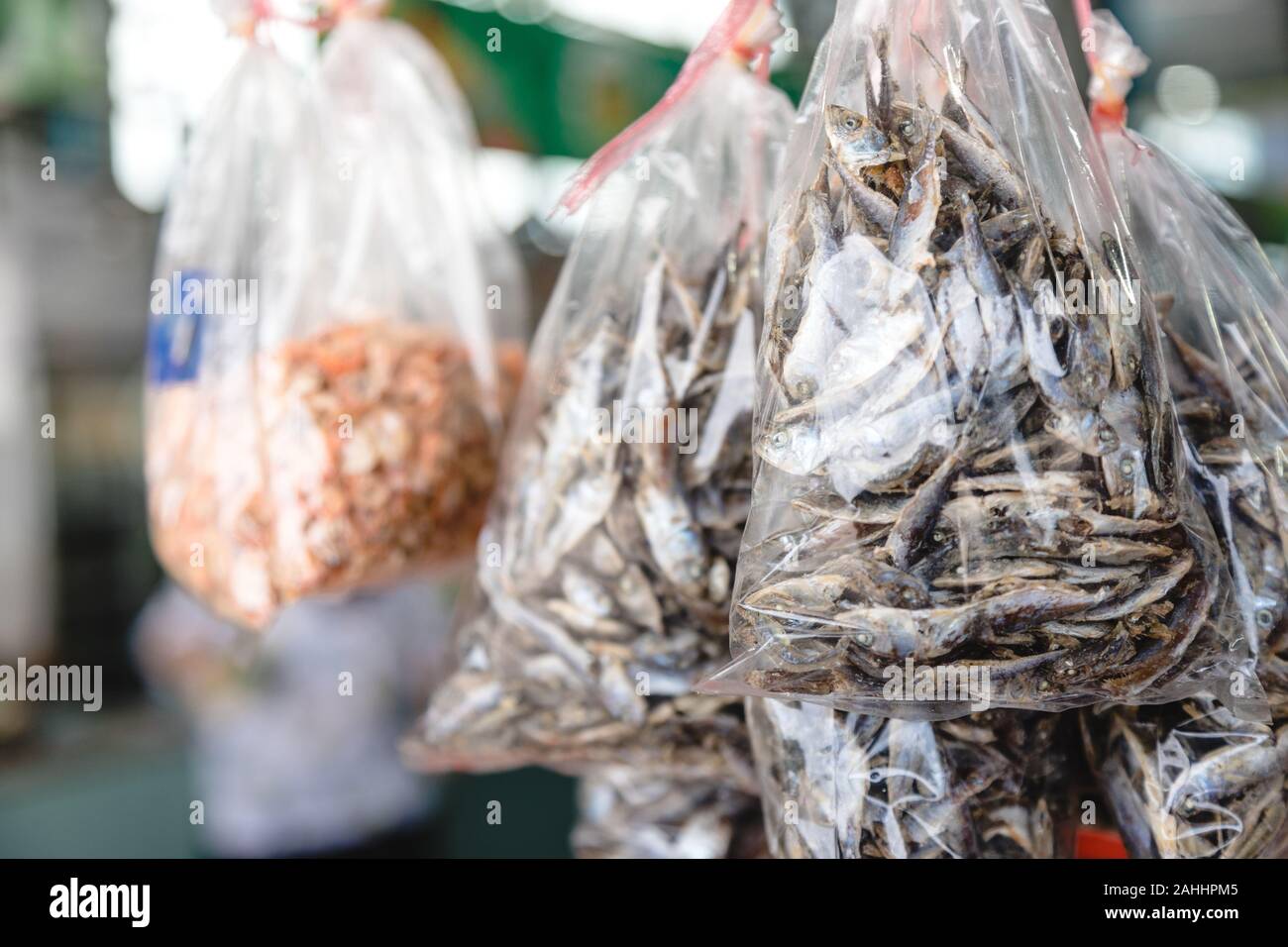 Dry small fish packing in a bag for sale, it use for make some menu ...