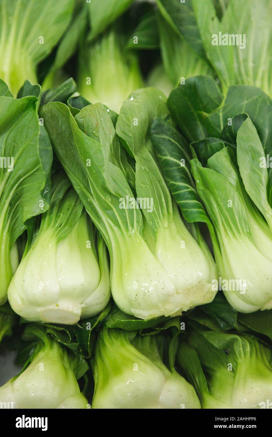 close up small choy sum with water on them a chinese vegetable Stock ...