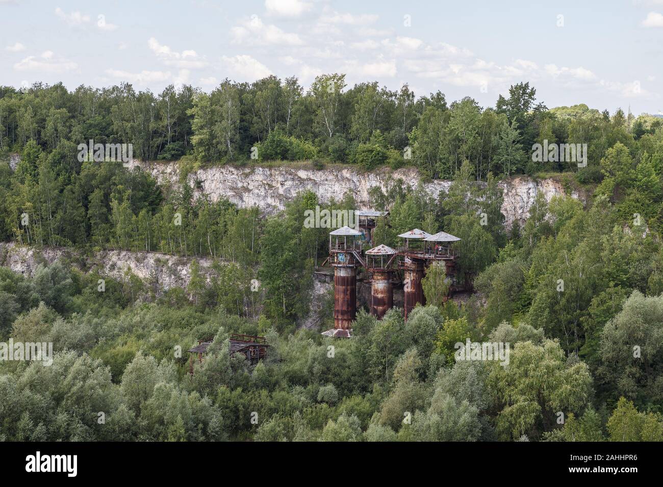 Former quarry Liban in Krakow, Poland. Remains of a limestone quarry ...