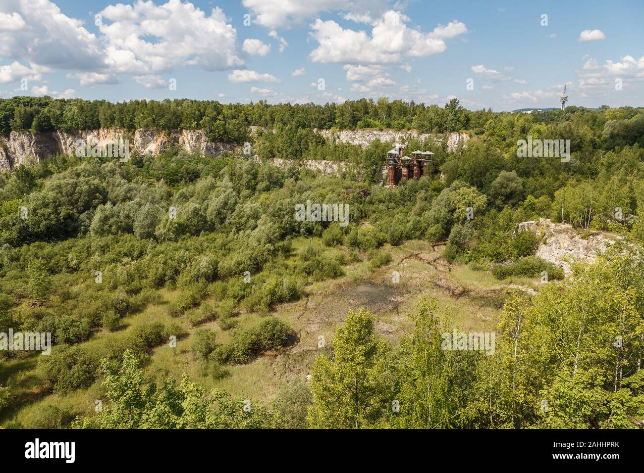 Former quarry Liban in Krakow, Poland. Remains of a limestone quarry ...