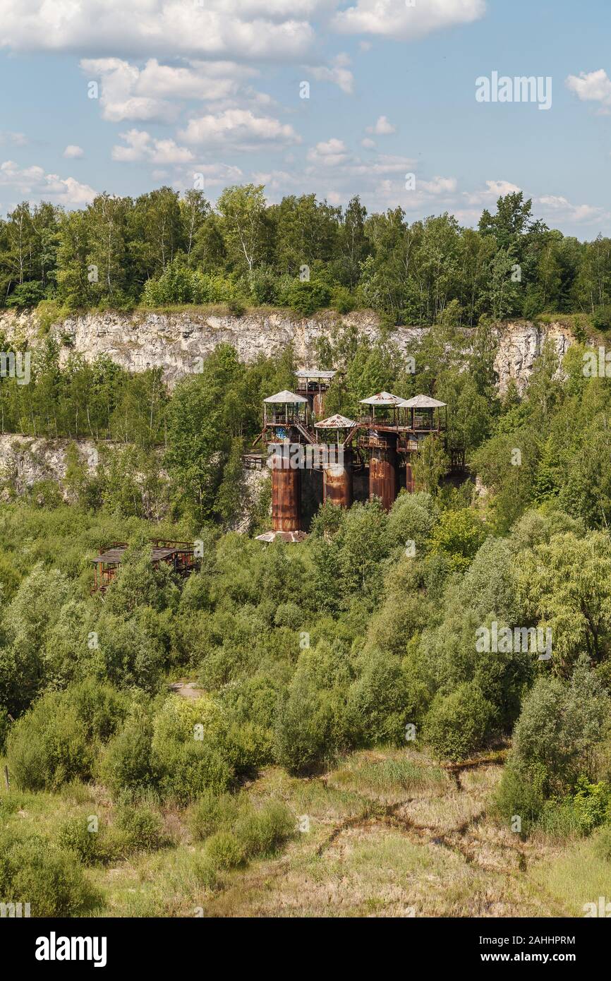 Former quarry Liban in Krakow, Poland. Remains of a limestone quarry ...