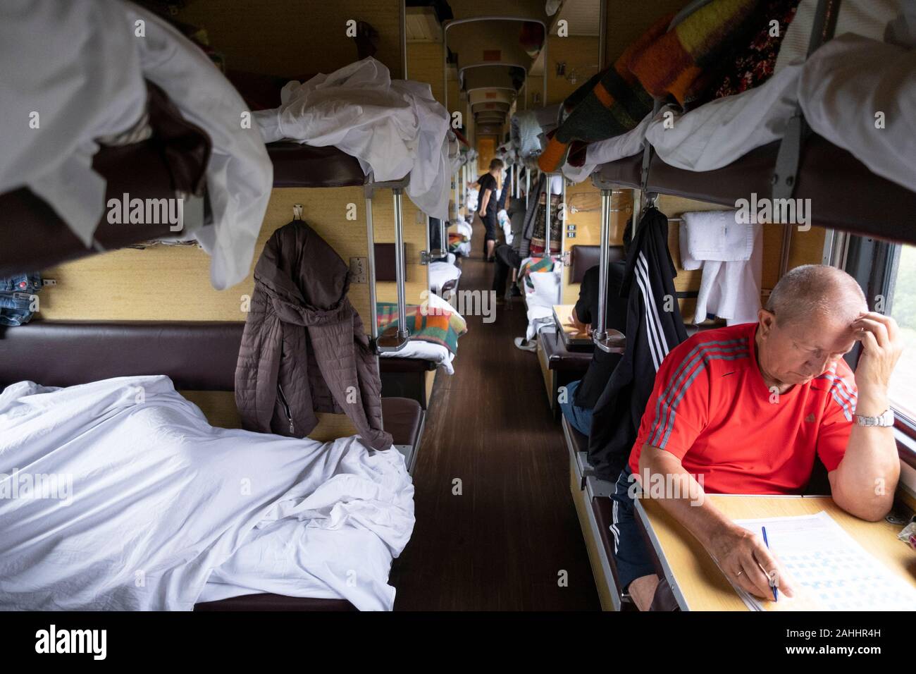 Passenger on the Kotlas to Labitnangi Trans-Polar Railway overnight ...