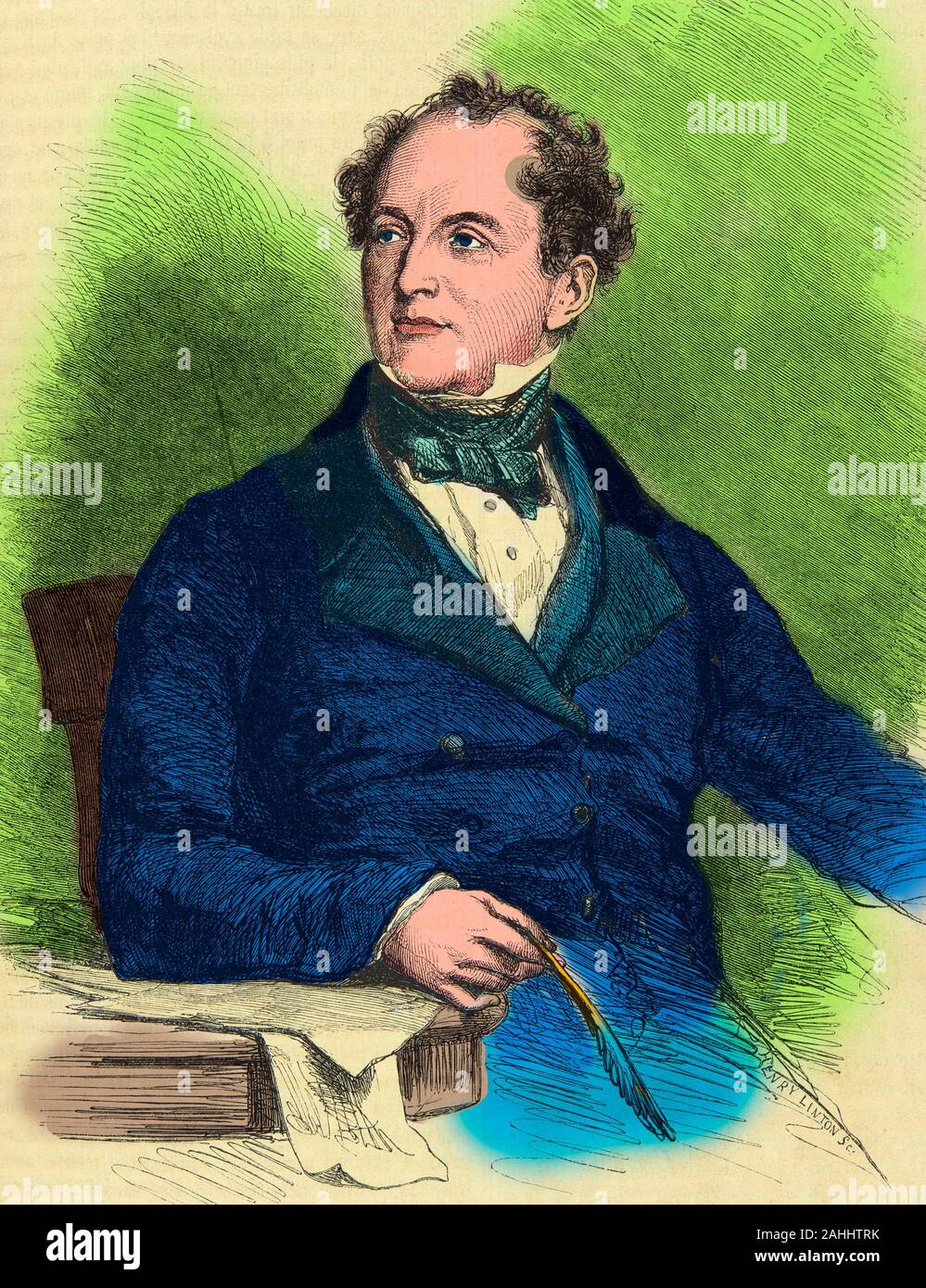 Engraving , Portrait of the Irish poet Thomas Moore Stock Photo - Alamy