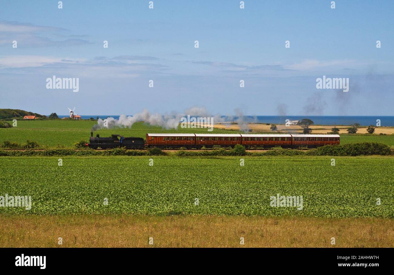 J15 steam locomotive with Gresley Quad Art set of carriages, North ...