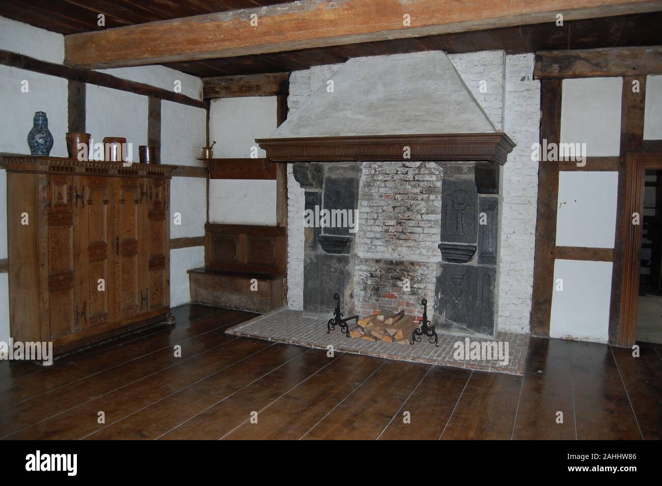 A bedroom in an historic farm house museum Stock Photo - Alamy