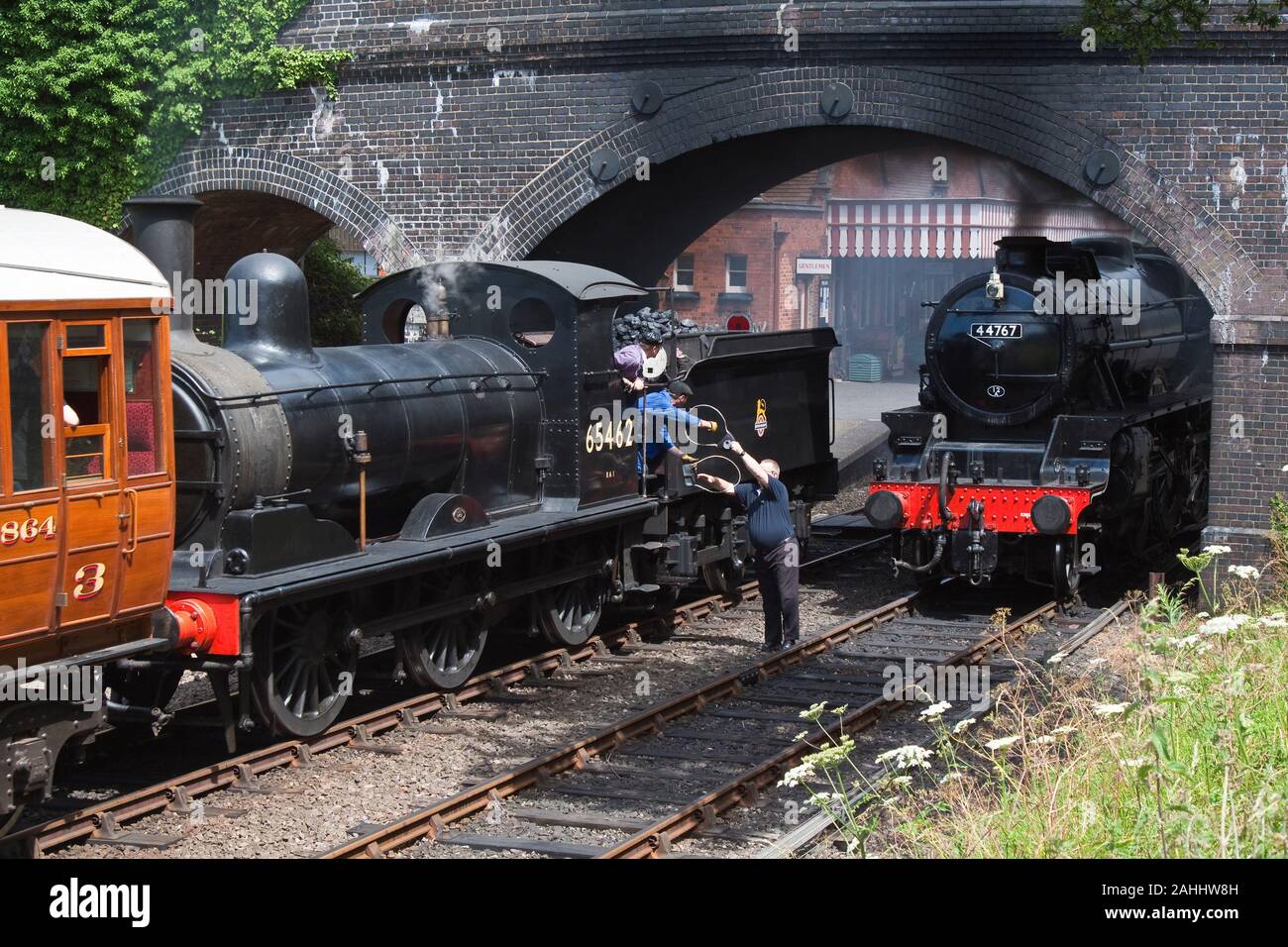Passing tokens, North Norfolk Railway Stock Photo - Alamy