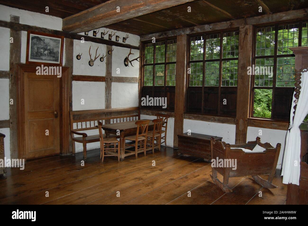 A bedroom in an historic farm house museum Stock Photo - Alamy