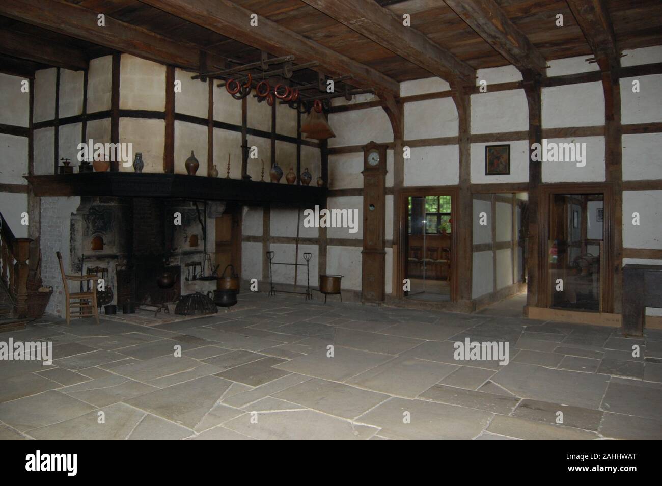 Hall of an historic farm house museum Stock Photo - Alamy