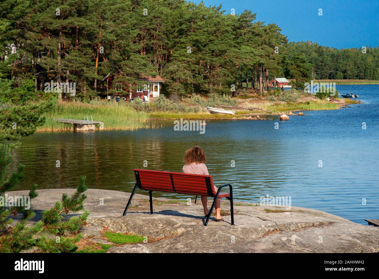 Coastal relaxing landscape nature in Nagu or Nauvo island in ...