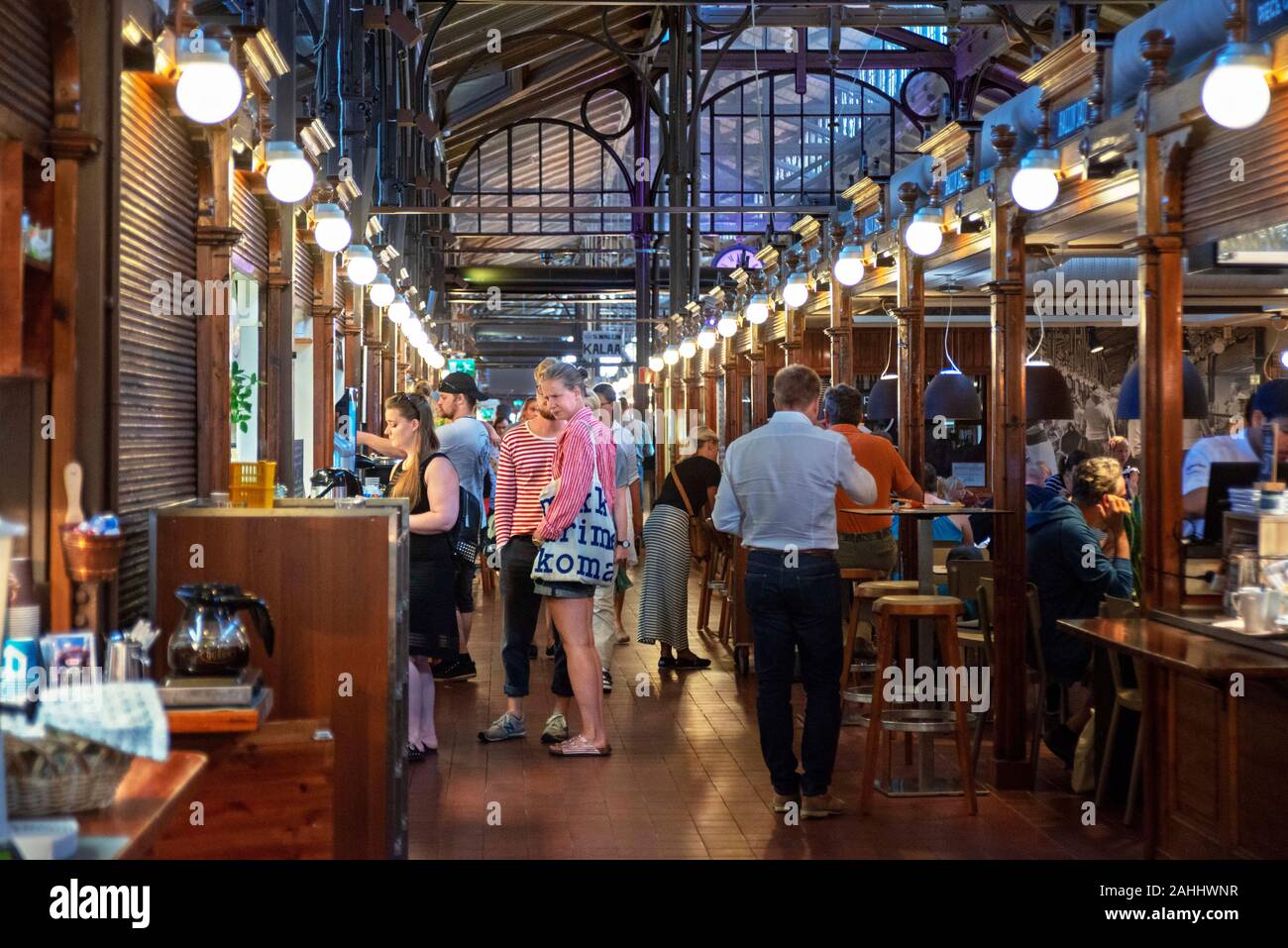 Kauppahalli food stall market hall in Turku, Finland Stock Photo - Alamy