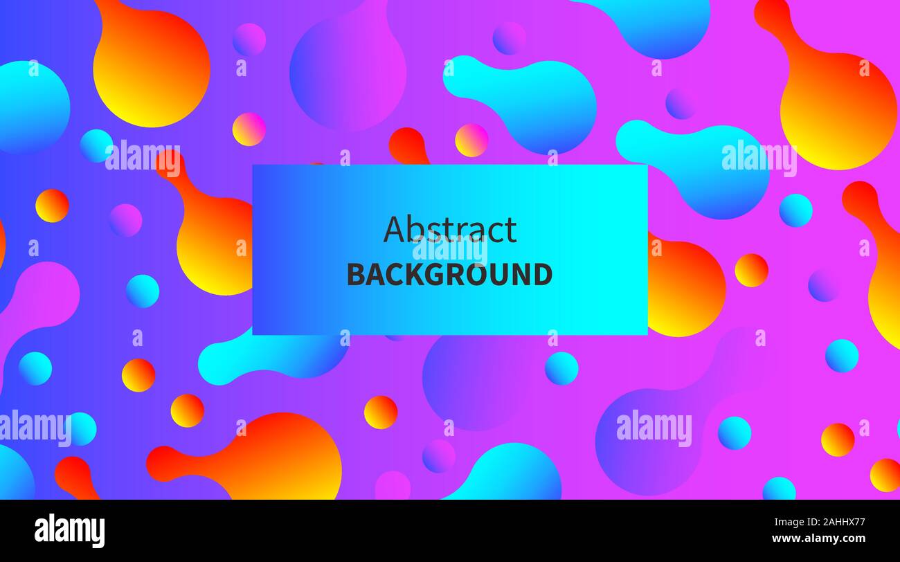 Amoeba shapes, liquid shapes pattern, abstract gradient memphis banner ...