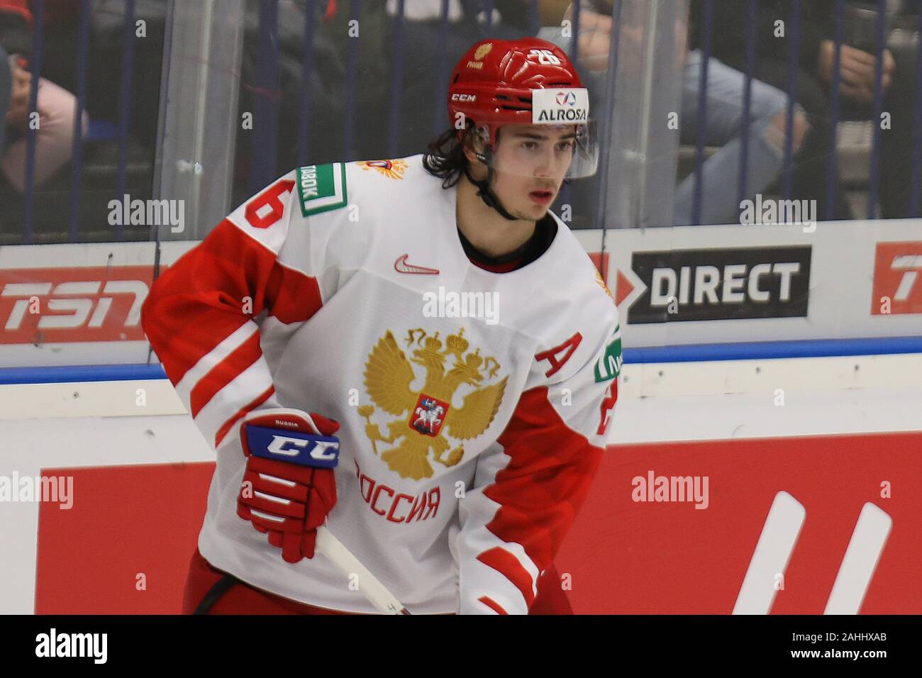 Alexander Romanov (RUS) in action during the 2020 IIHF World Junior Ice ...