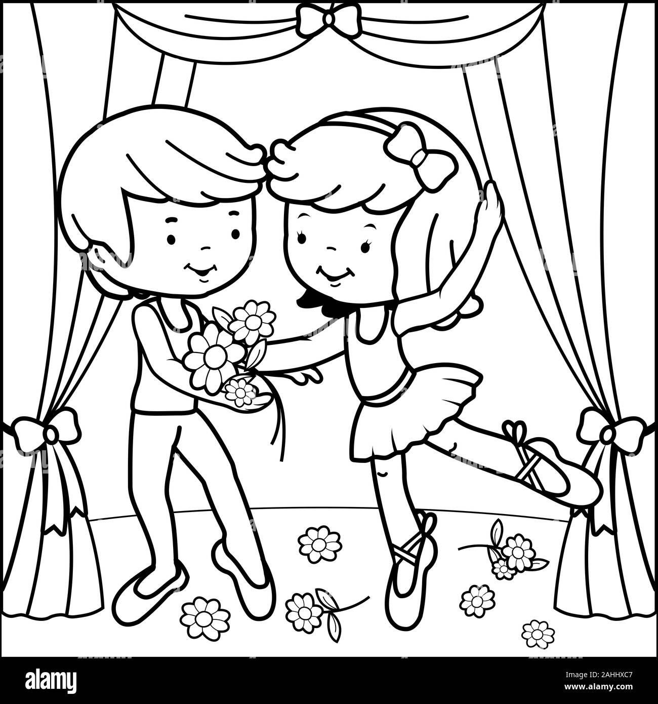 child ballerina coloring page