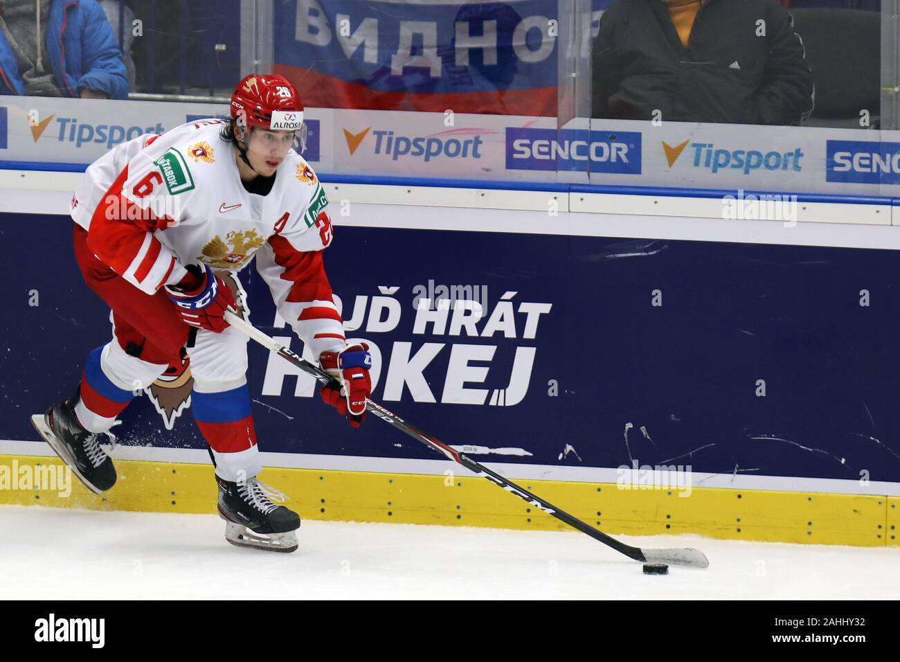 Alexander Romanov (RUS) in action during the 2020 IIHF World Junior Ice Hockey Championships ...