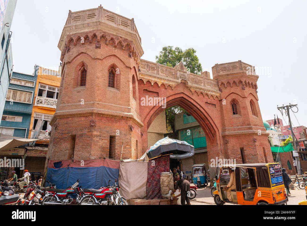 Multan Haram Gate Picturesque View with Rickshaw Walking People and ...