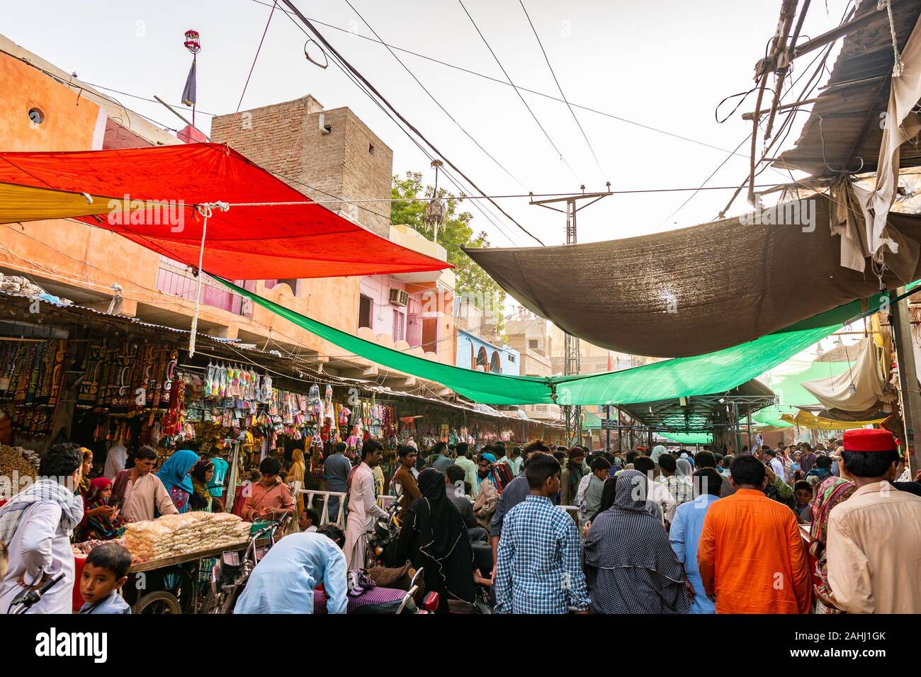 Sehwan Sharif Common Street Picturesque View of a Crowded Bazaar During ...