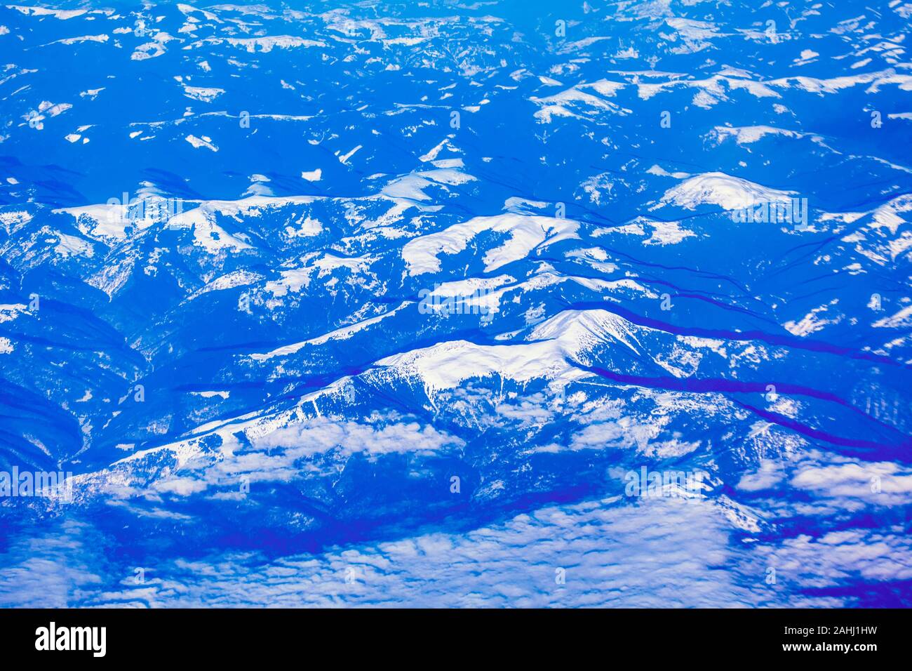 aerial landscape of snowy Alps Stock Photo - Alamy