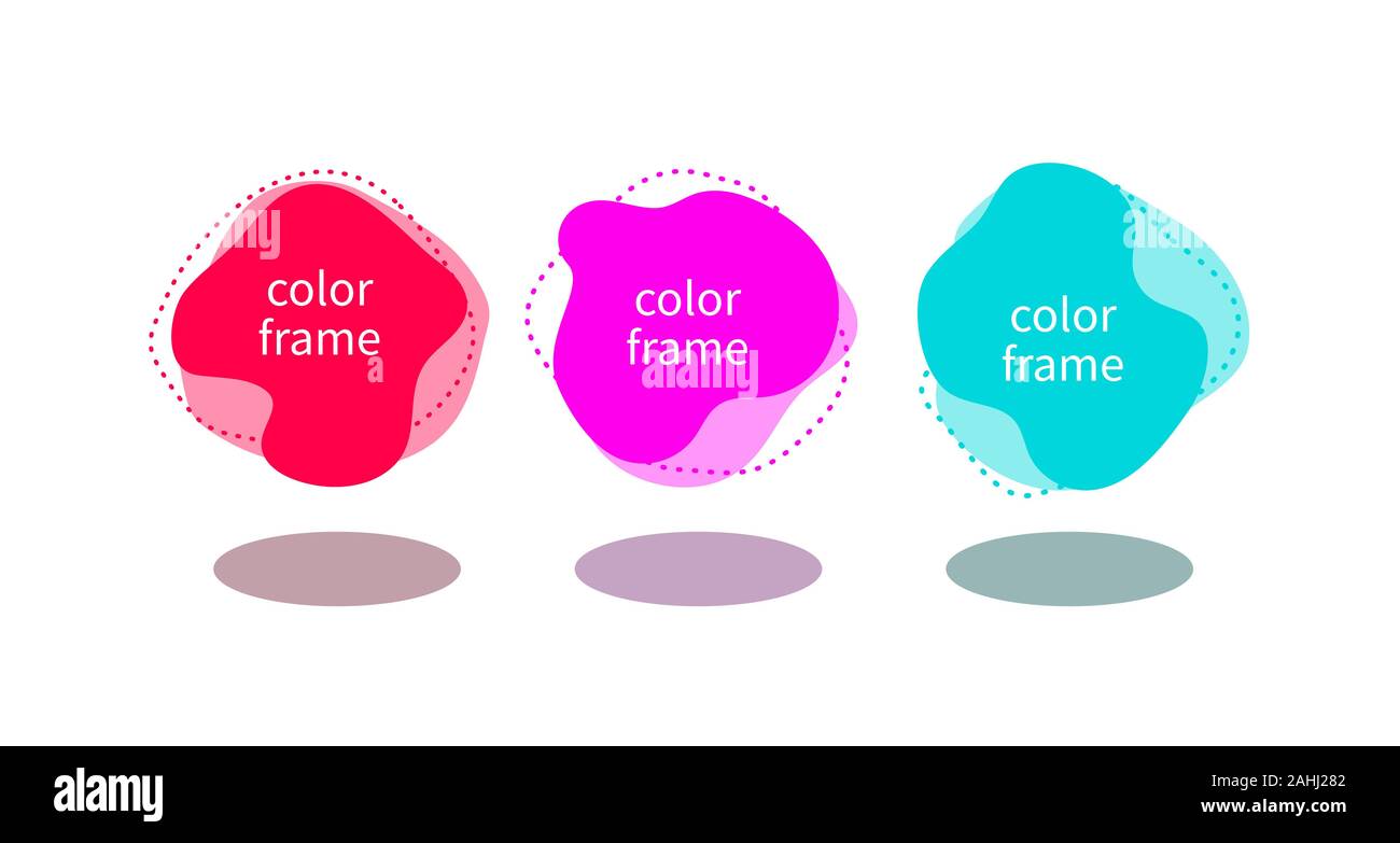 liquid shapes, abstract modern fluid frames, set of color vector ...