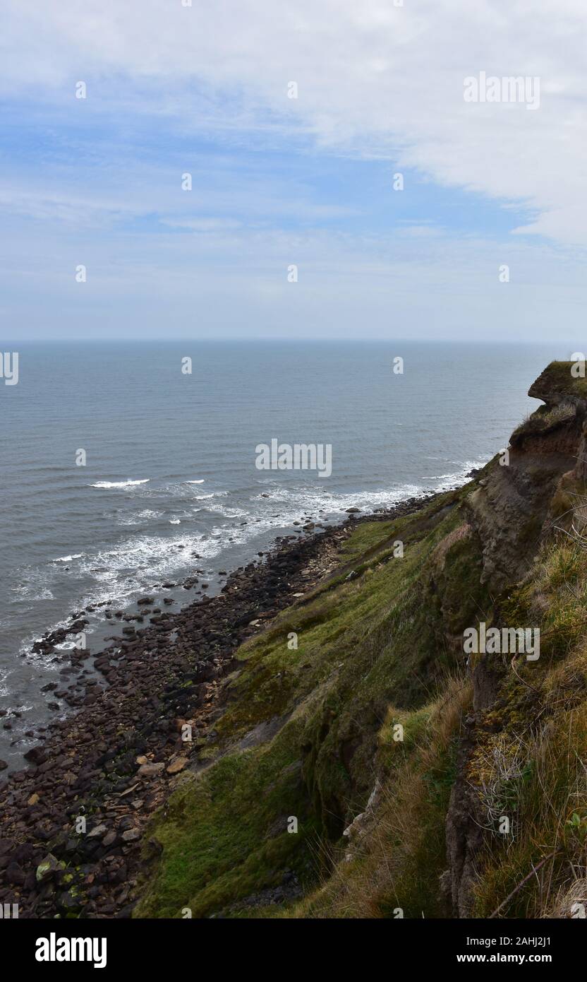 A view down the coastal sea cliffs in England Stock Photo - Alamy