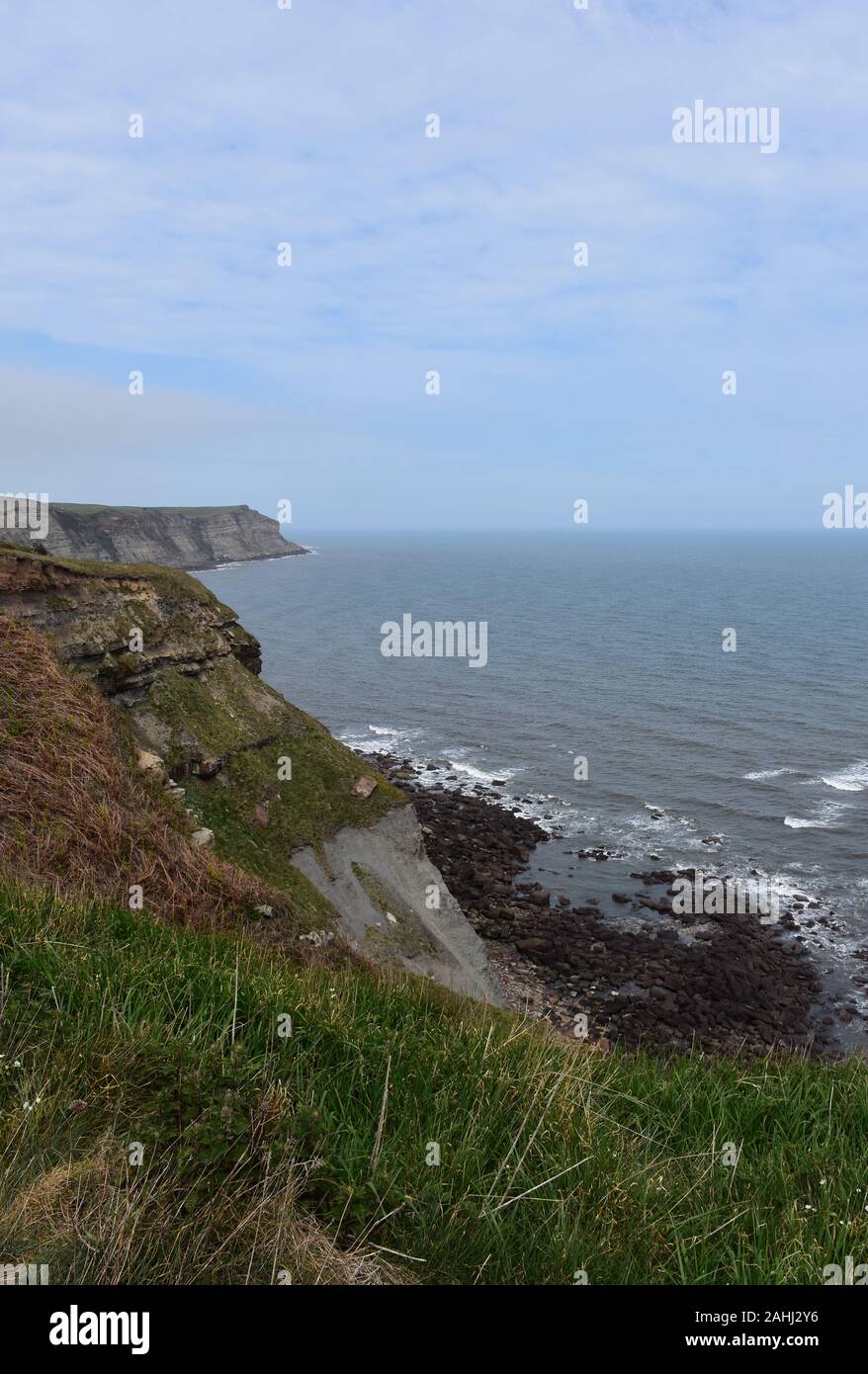 Coastline views along the shore of North Yorkshire England Stock Photo ...
