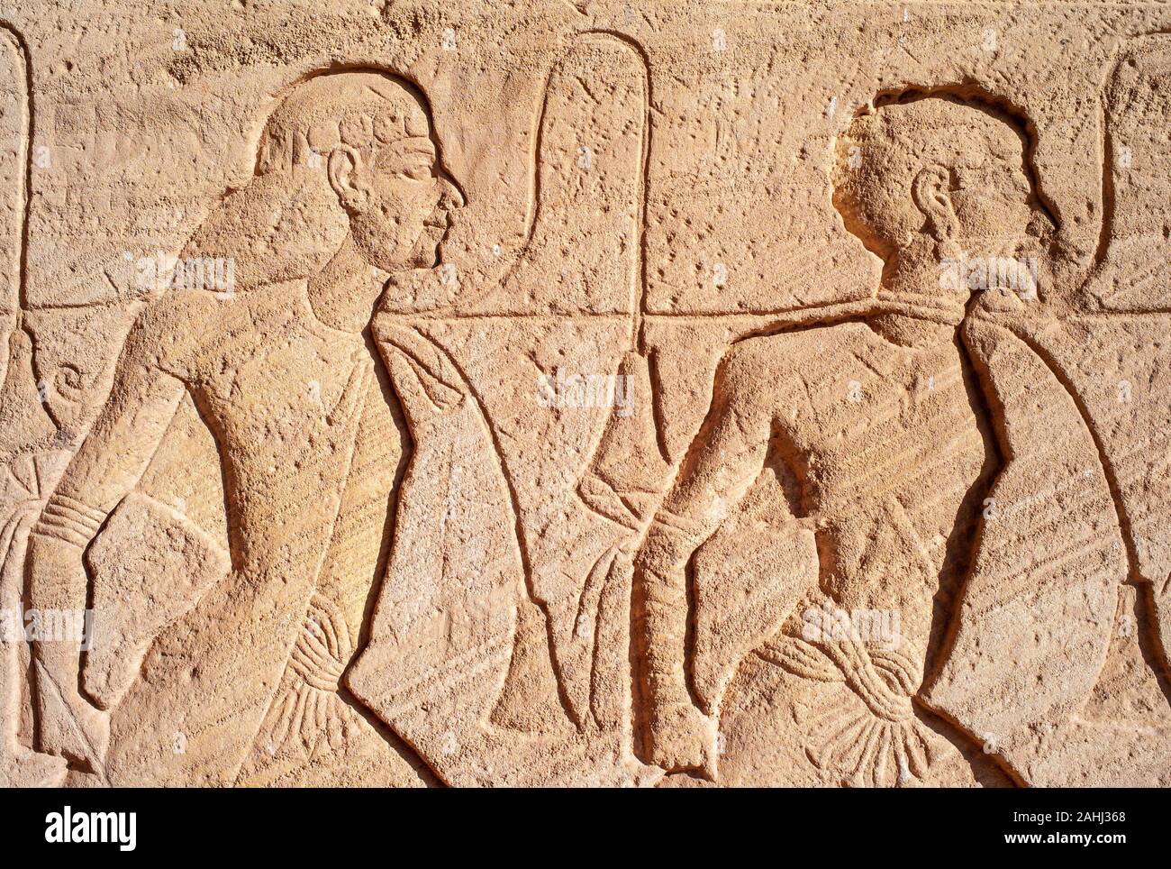 Abu Simbel - Stone Relief Detail depicting Slaves on the Great Temple ...