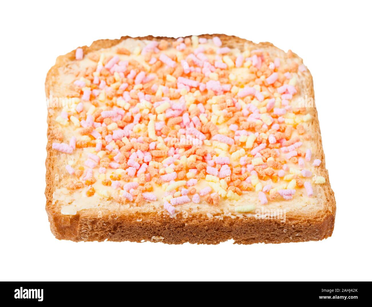 dutch sweet toast with butter and fruithails (sugar topping sprinkles ...