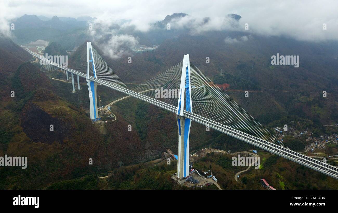 Pingtang, China. 30th Dec, 2019. Aerial photo taken on Dec. 30, 2019 ...