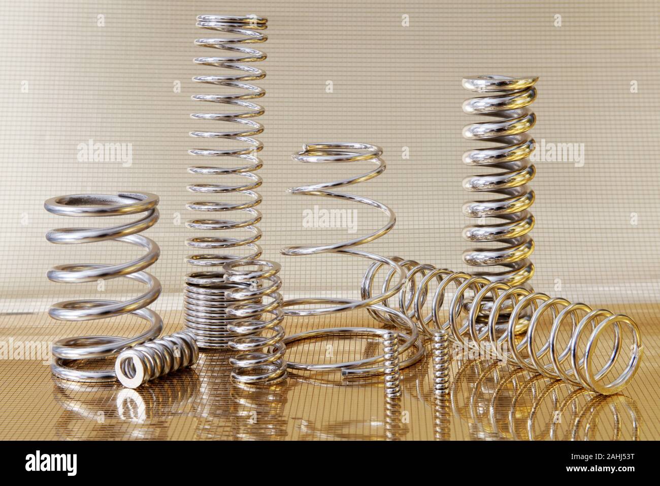 new metal springs texture background Stock Photo - Alamy