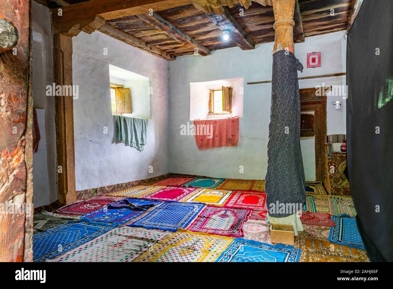 Shigar Amburik Wooden Mosque Picturesque Interior View of the Prayers ...