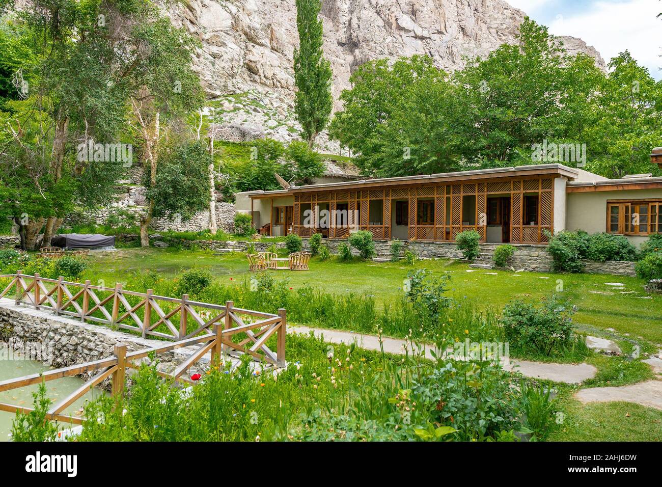 Shigar Fort Complex Picturesque Breathtaking View of the Garden Terrace ...