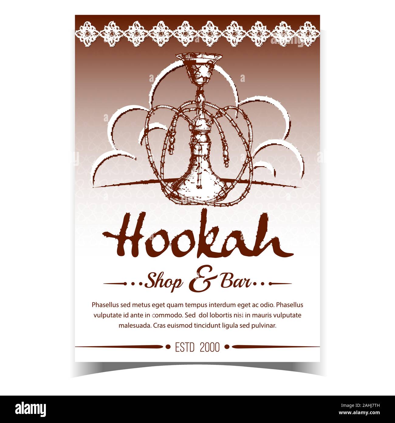 Hookah Shop And Bar Advertising Poster Vector Stock Vector Image & Art ...