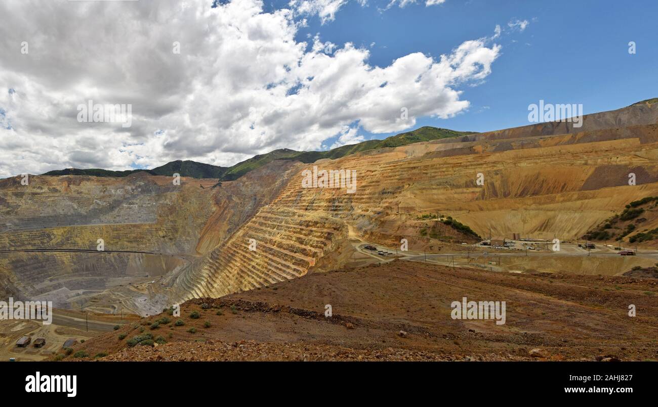 Large copper mine carving ore from the mountain side Stock Photo - Alamy