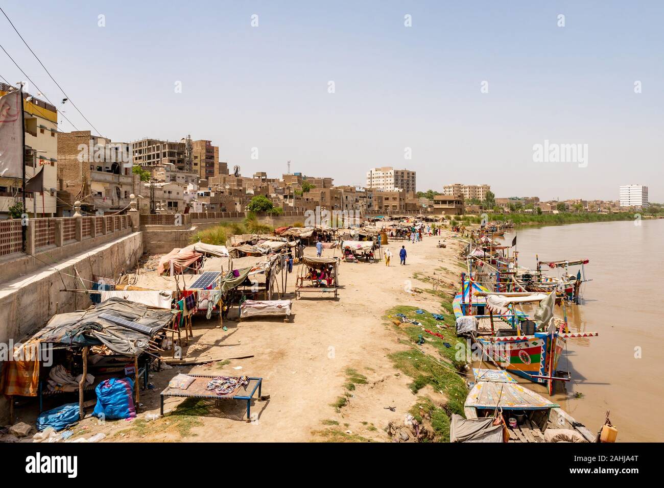 Sukkur Indus River Slums Located at the Shore of the Indus River ...